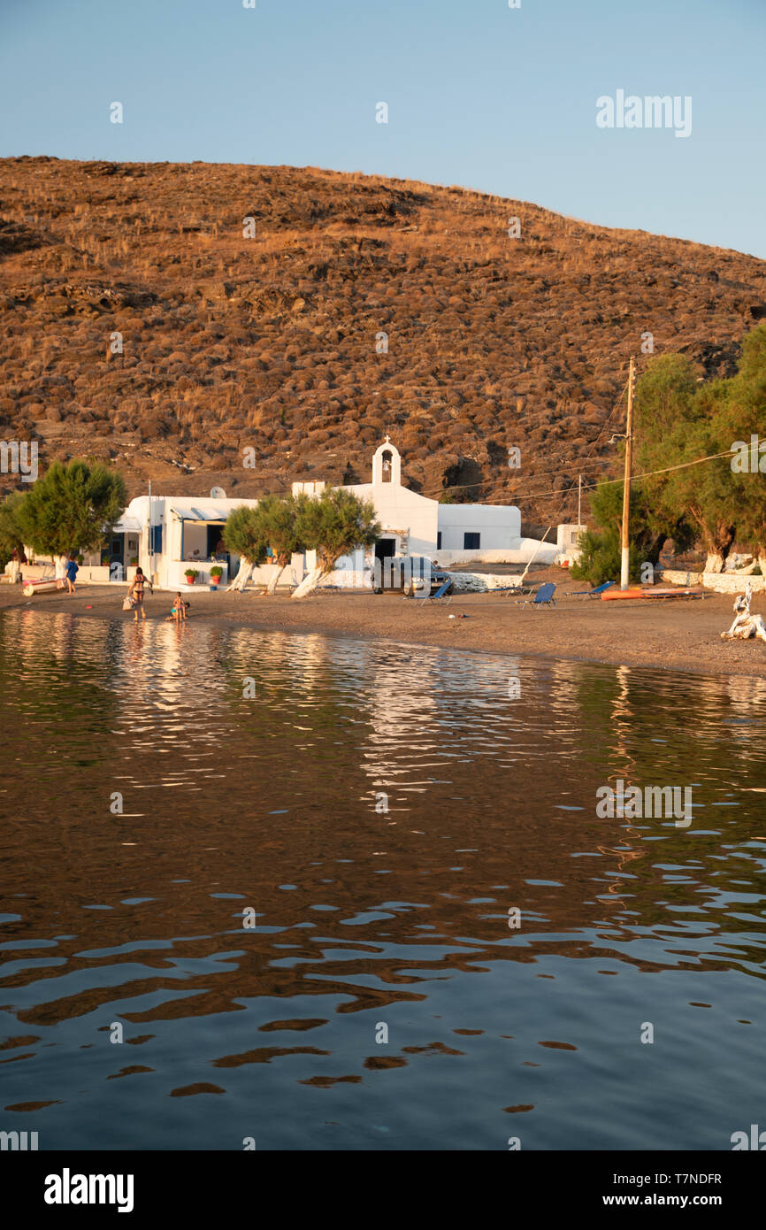 Greece, Cyclades islands, Kythnos, Agia Irini Beach Stock Photo - Alamy