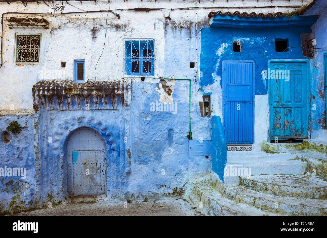 Chefchaouen, Morocco : Blue-washed traditional buildings in the medina ...