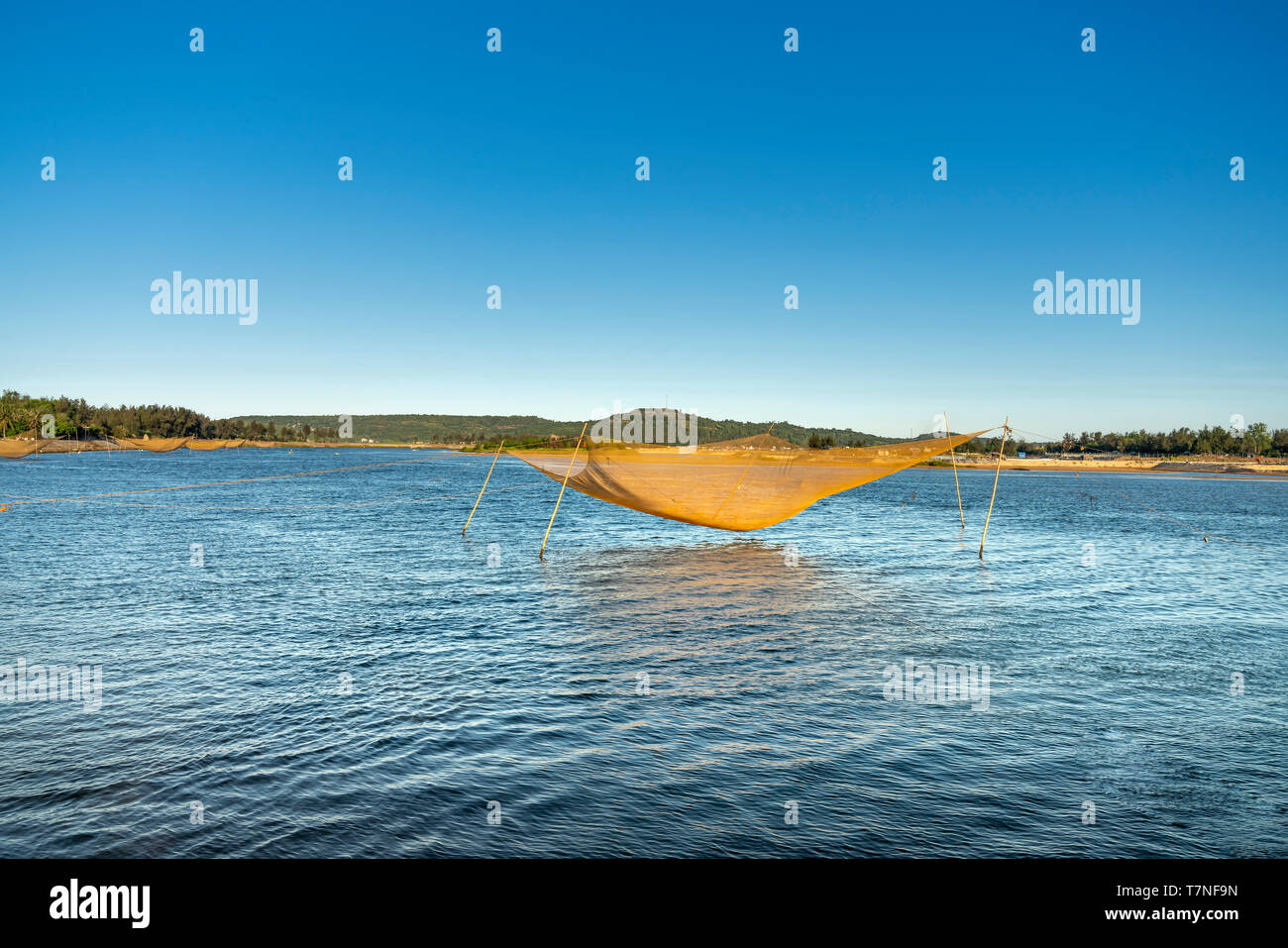 Stationary Lift Net Fishing Trap at Cua Dai Beach, Hoi An, Vietnam ...