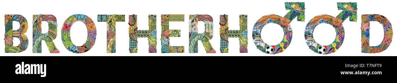 Word BROTHERHOOD with the Spear of Mars, which represents the spear and ...