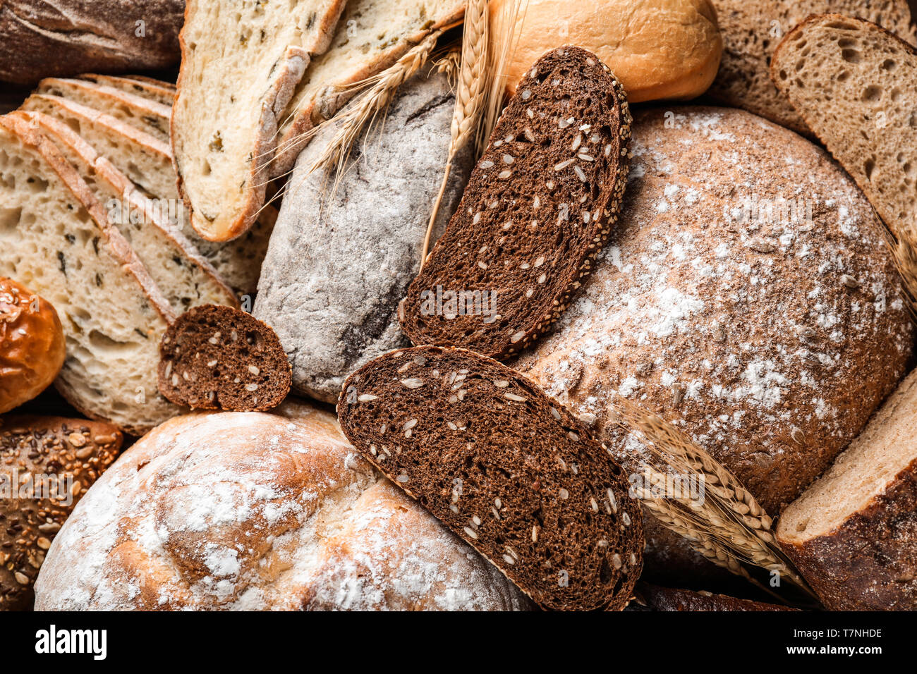 Variety of fresh tasty bread Stock Photo - Alamy