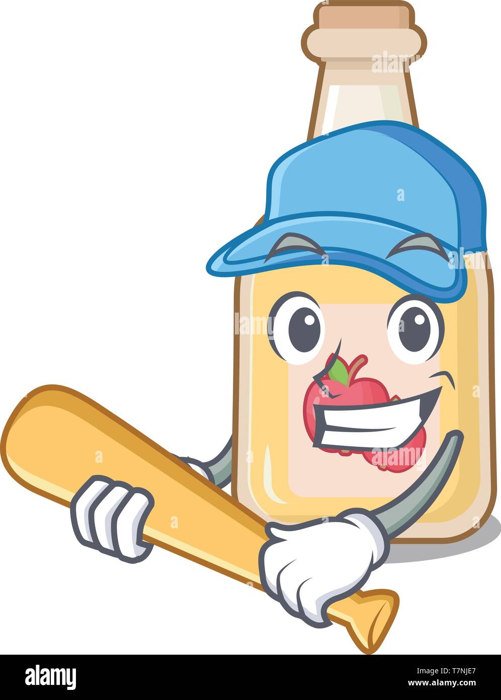 Playing baseball cartoon apple cider in a glass Stock Vector Image ...