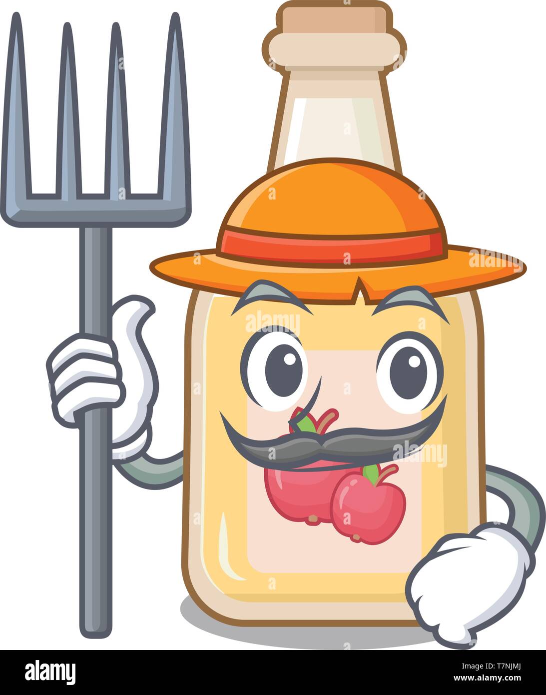 Farmer cartoon apple cider in a glass Stock Vector Image & Art - Alamy