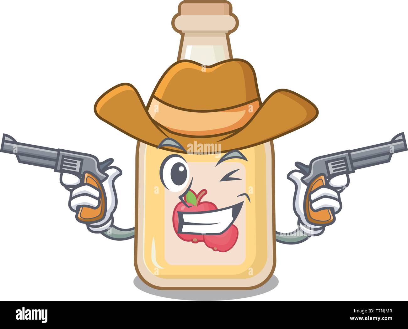 Cowboy cartoon apple cider in a glass Stock Vector Image & Art - Alamy