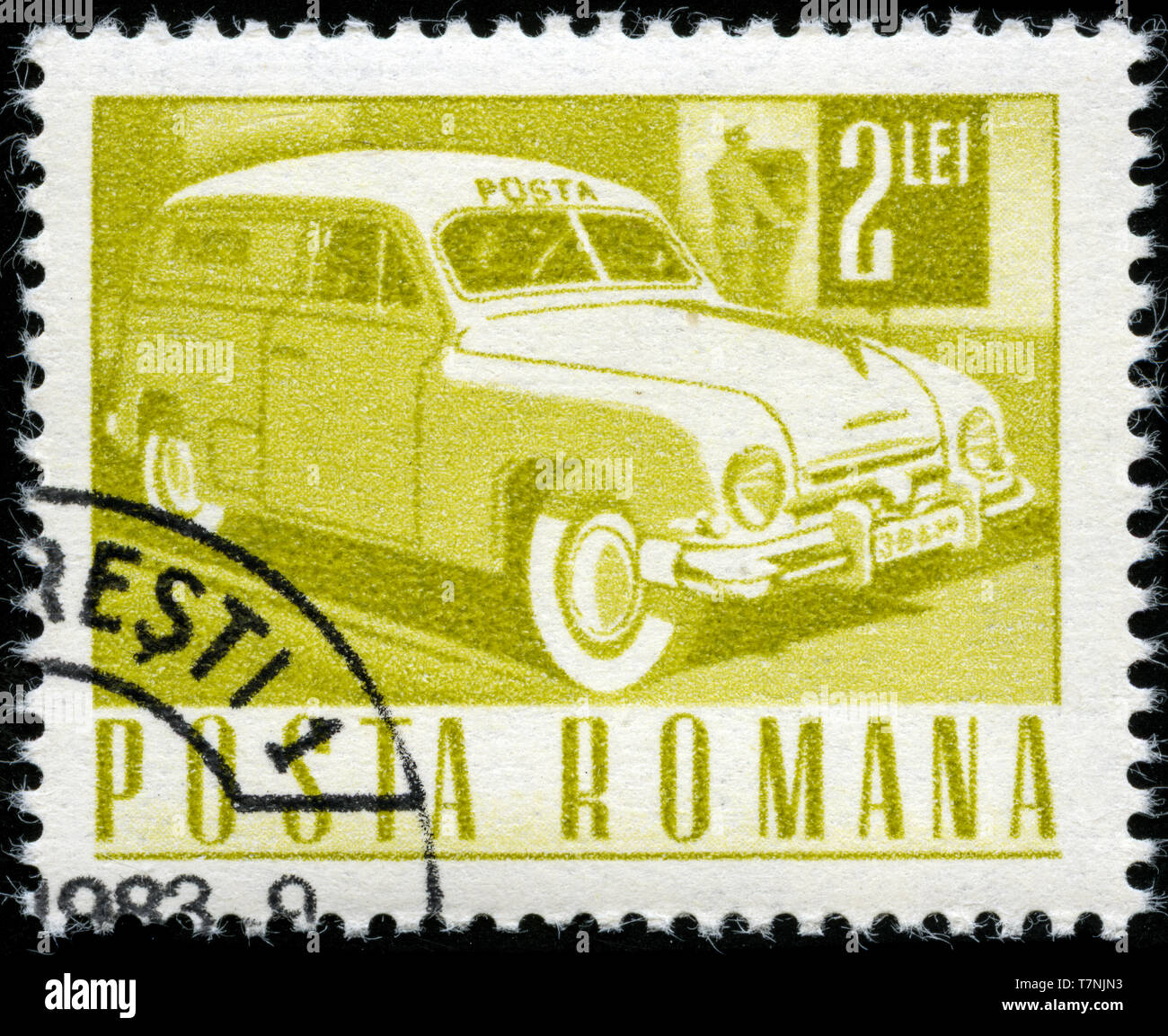 Postage stamp from Romania in the Postal and Transport series issued in ...