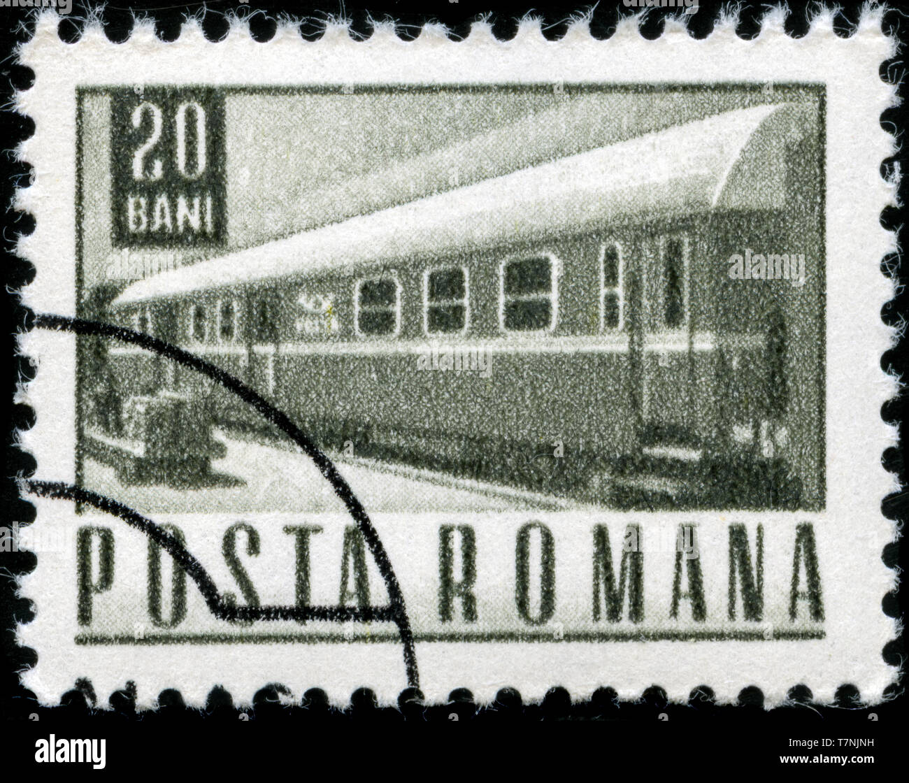 Postage stamp from Romania in the Postal and Transport series issued in ...