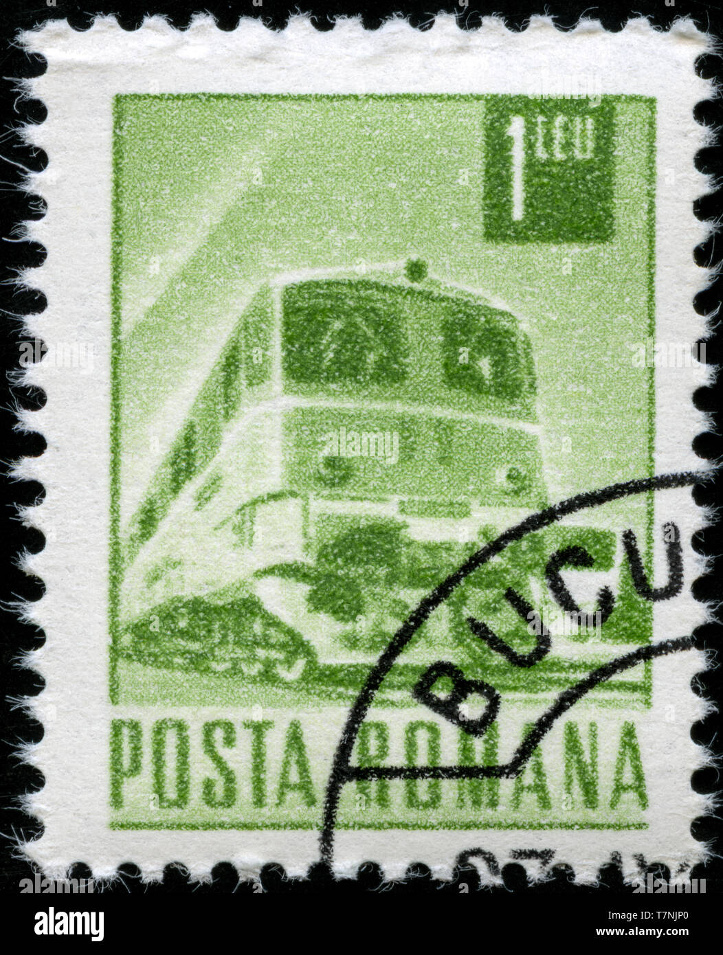 Postage stamp from Romania in the Postal and Transport series issued in ...