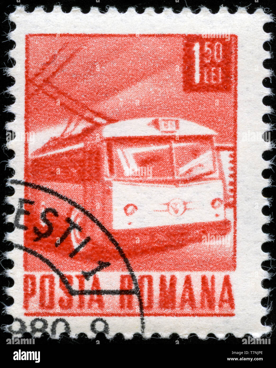 Postage stamp from Romania in the Postal and Transport series issued in ...