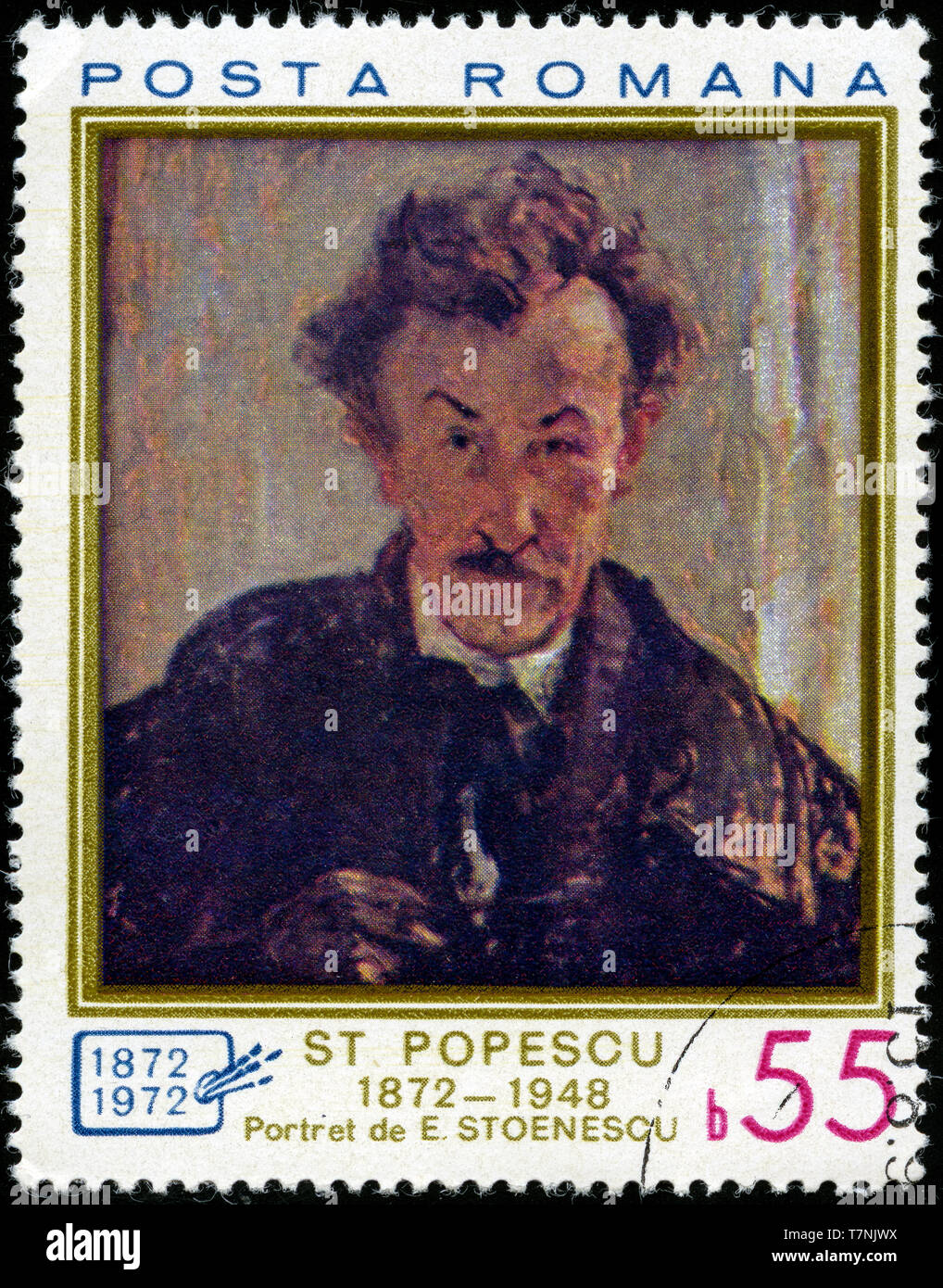 Postage stamp from Romania in the Romanian Art - Portraits series ...