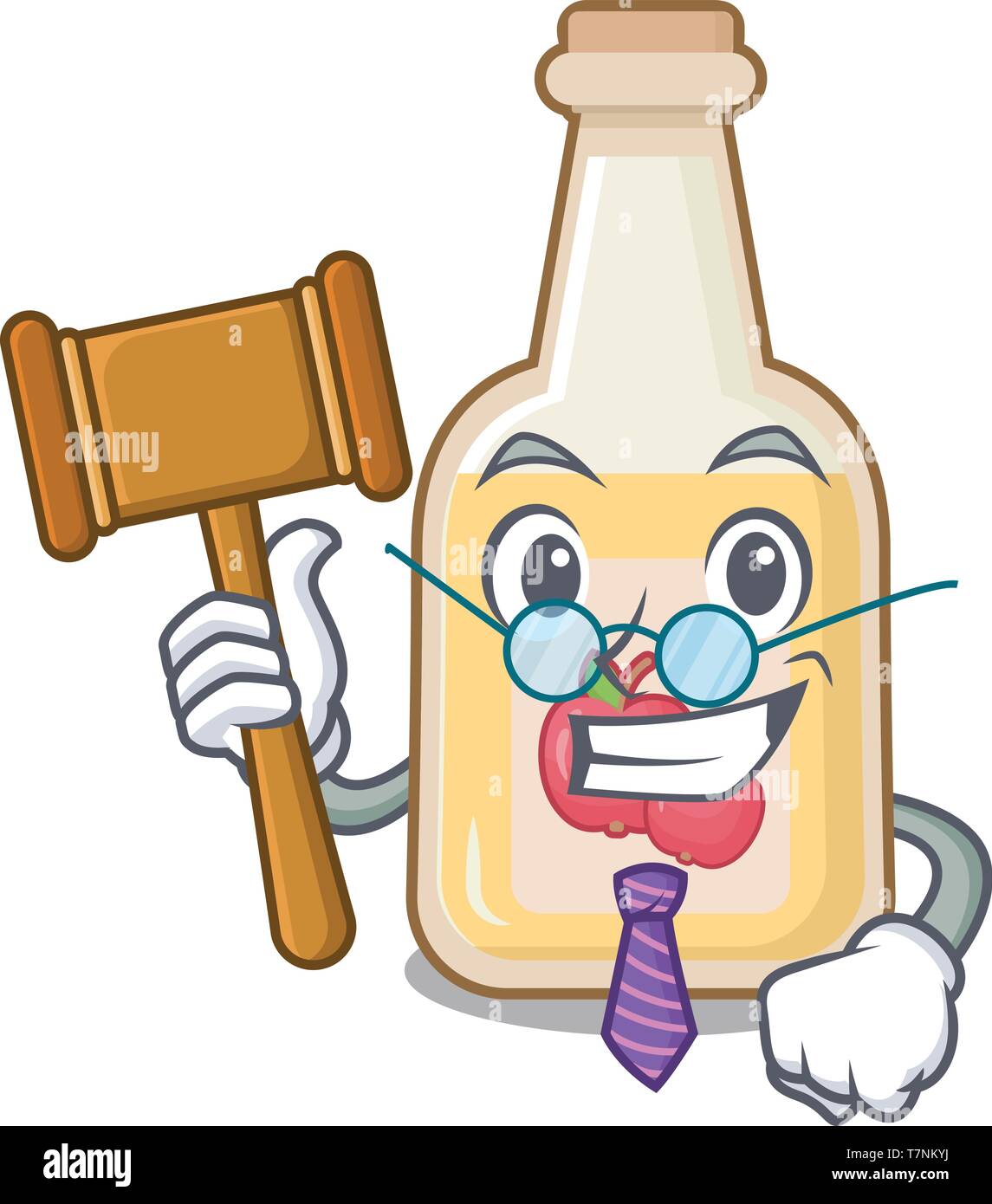 Judge bottle apple cider above cartoon table Stock Vector Image & Art ...