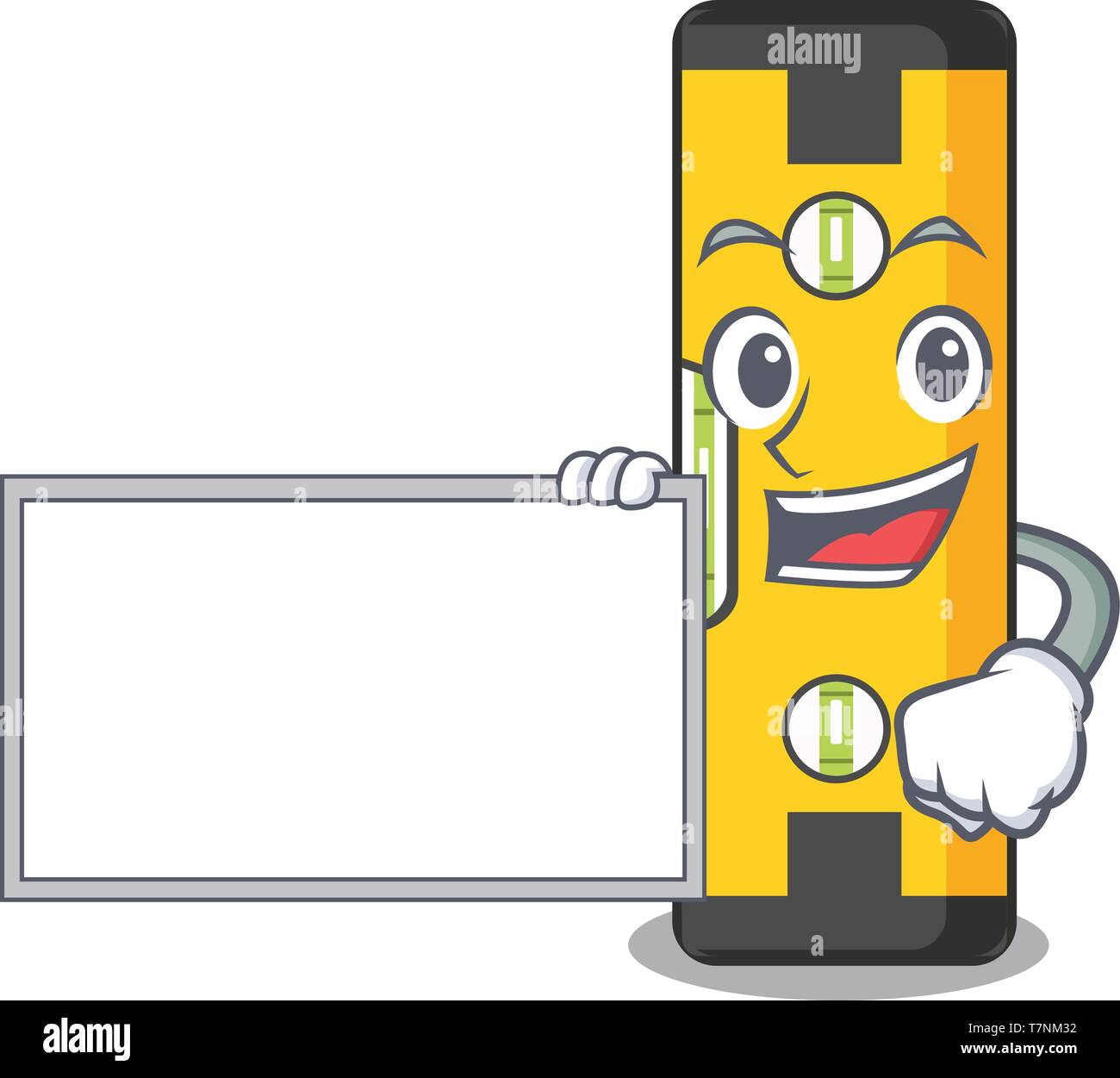 With board spirit level isolated in the cartoon Stock Vector Image ...