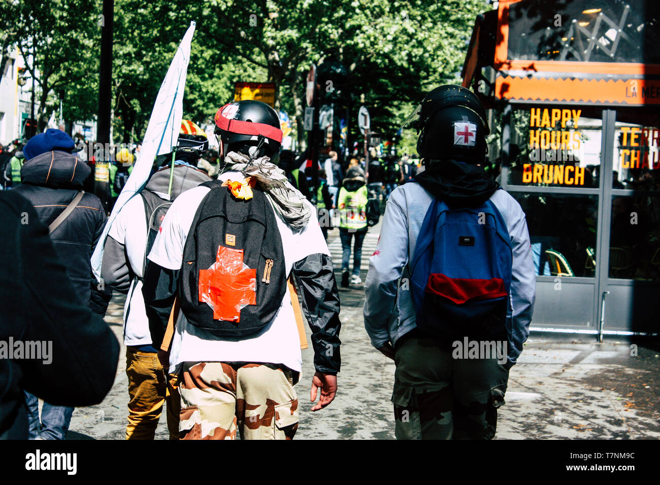 Paris France May 04, 2019 View of French street medic walking in the ...