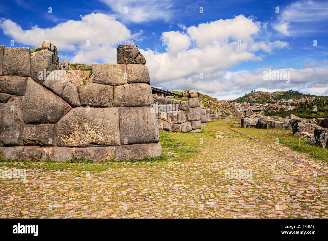 View at the Incan ruins of Sacsayhuaman in Cusco, Peru Stock Photo - Alamy