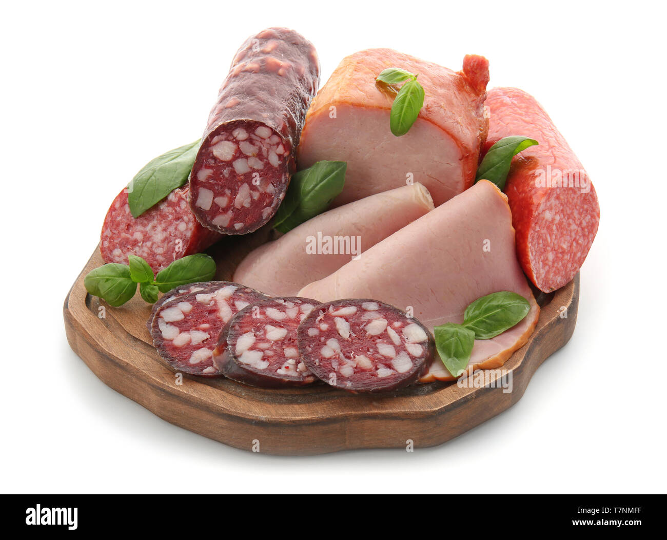 Assortment sliced cold meats Cut Out Stock Images & Pictures - Alamy