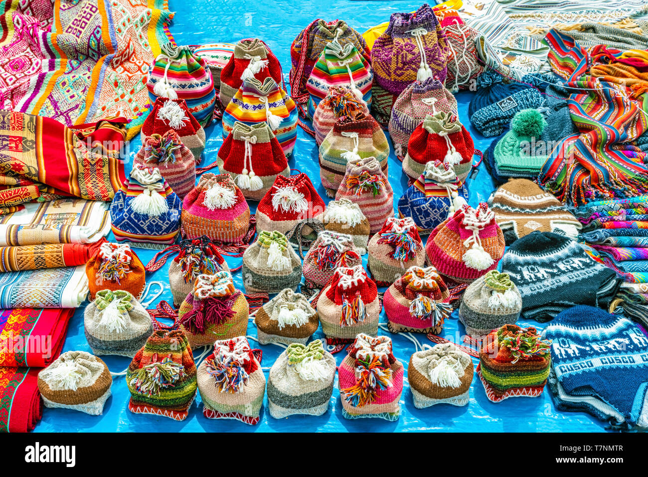 Traditional Peruvian clothes, textile handicraft and knits products ...