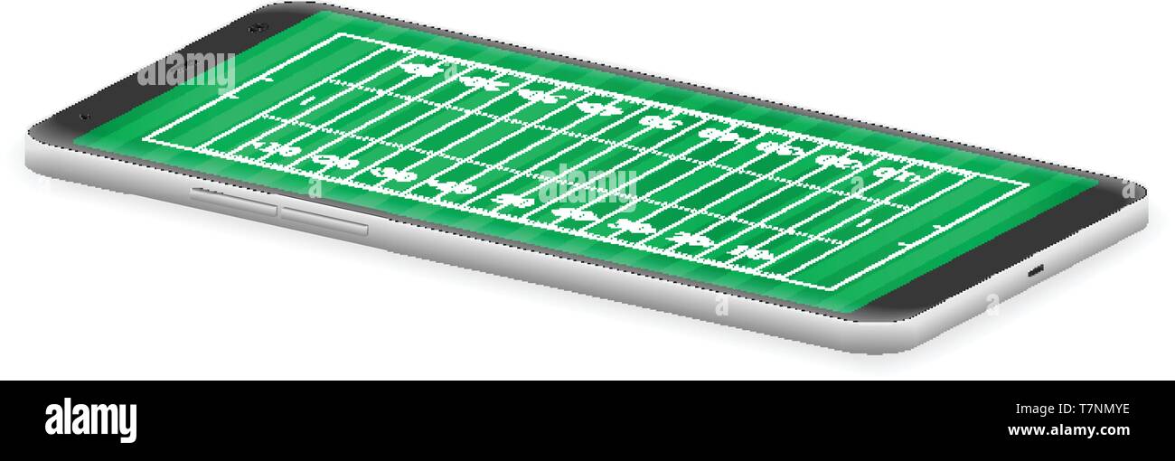 Smart phone football field on a white background Stock Vector Image ...