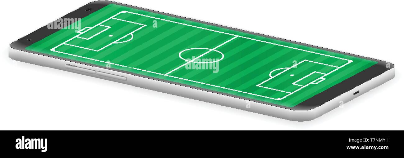 Smart phone soccer field on a white background Stock Vector Image & Art ...