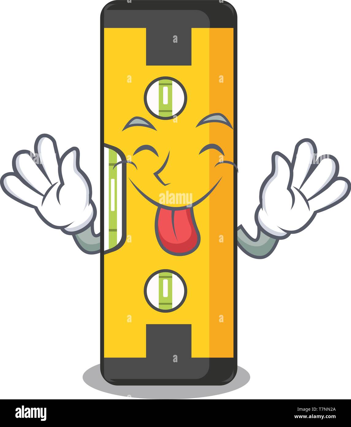Tongue out spirit level in a cartoon bag Stock Vector Image & Art - Alamy
