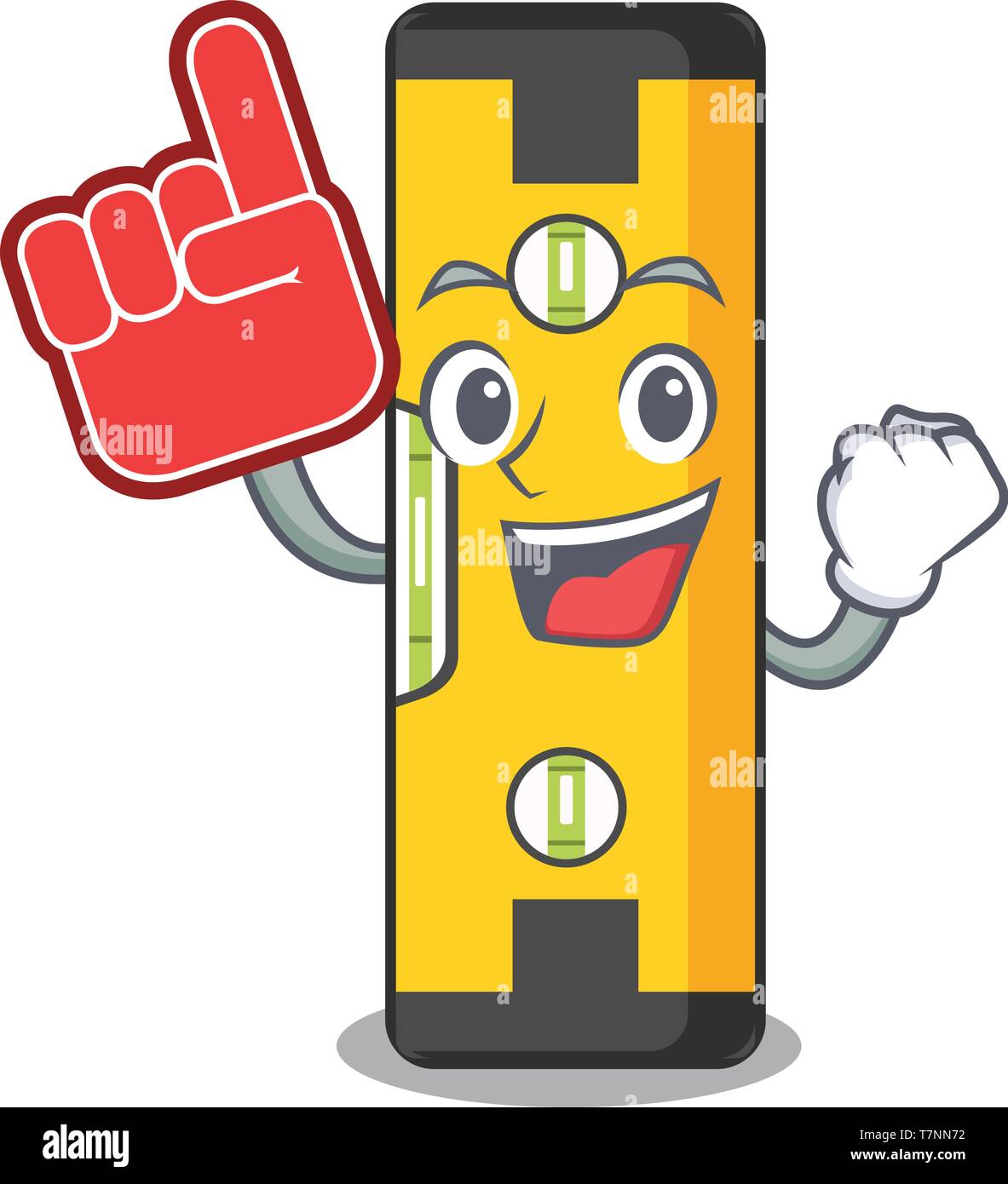 Foam finger spirit level in a cartoon bag Stock Vector Image & Art - Alamy