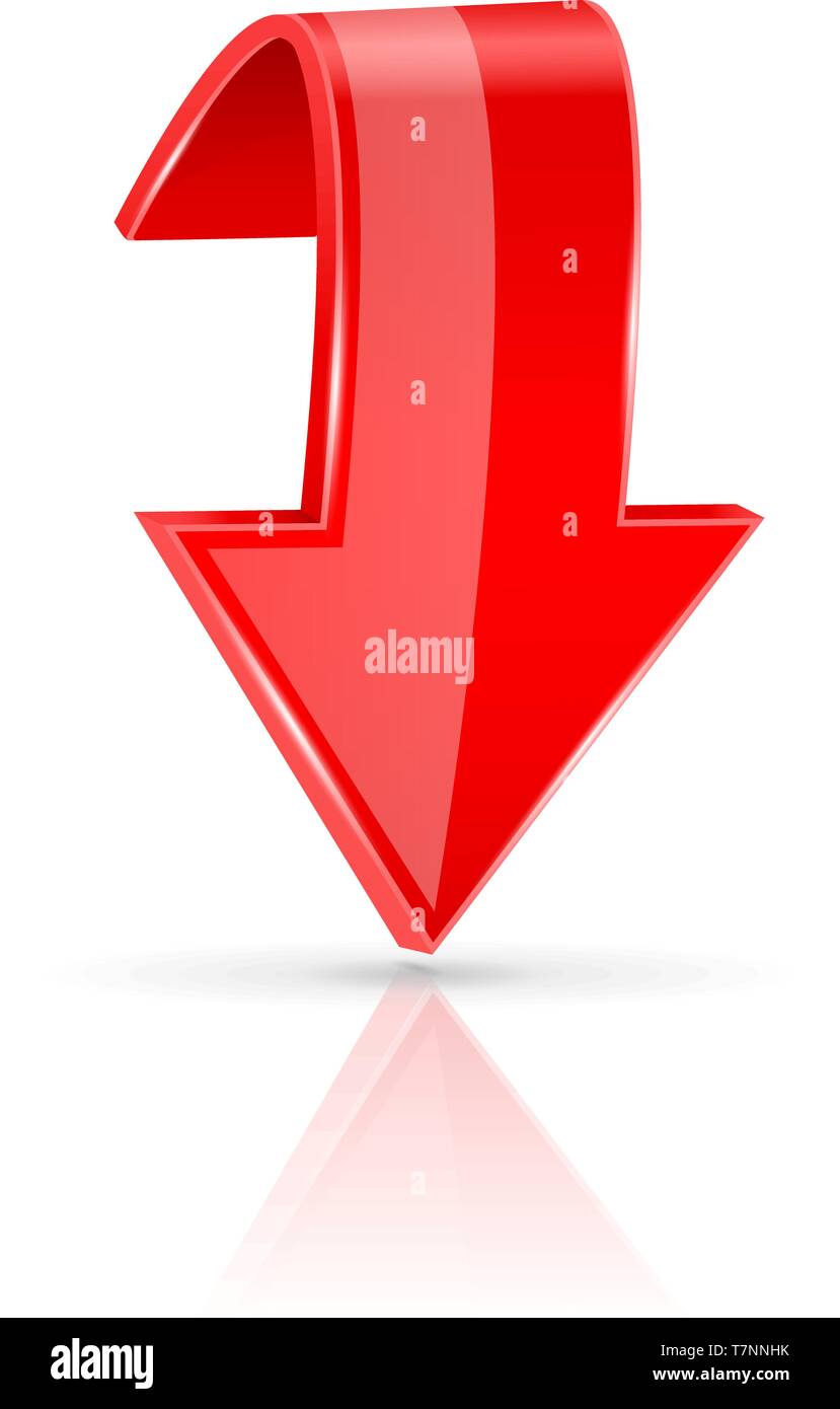 Red arrow 3d curve hi-res stock photography and images - Alamy