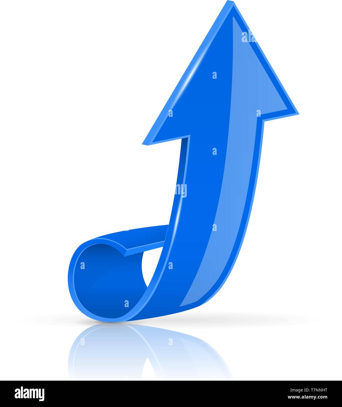 Blue UP arrow. Shiny 3d sign Stock Vector Image & Art - Alamy