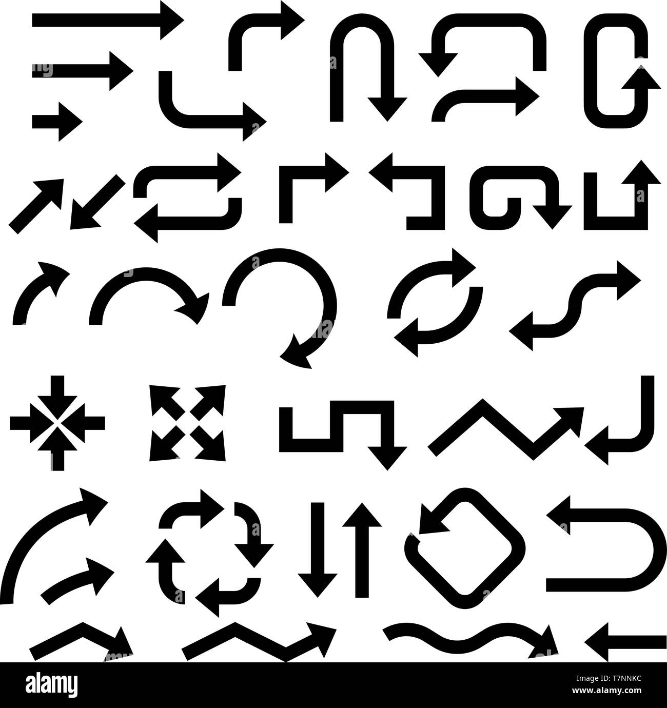 Black bold arrows. Set of symbols Stock Vector Image & Art - Alamy