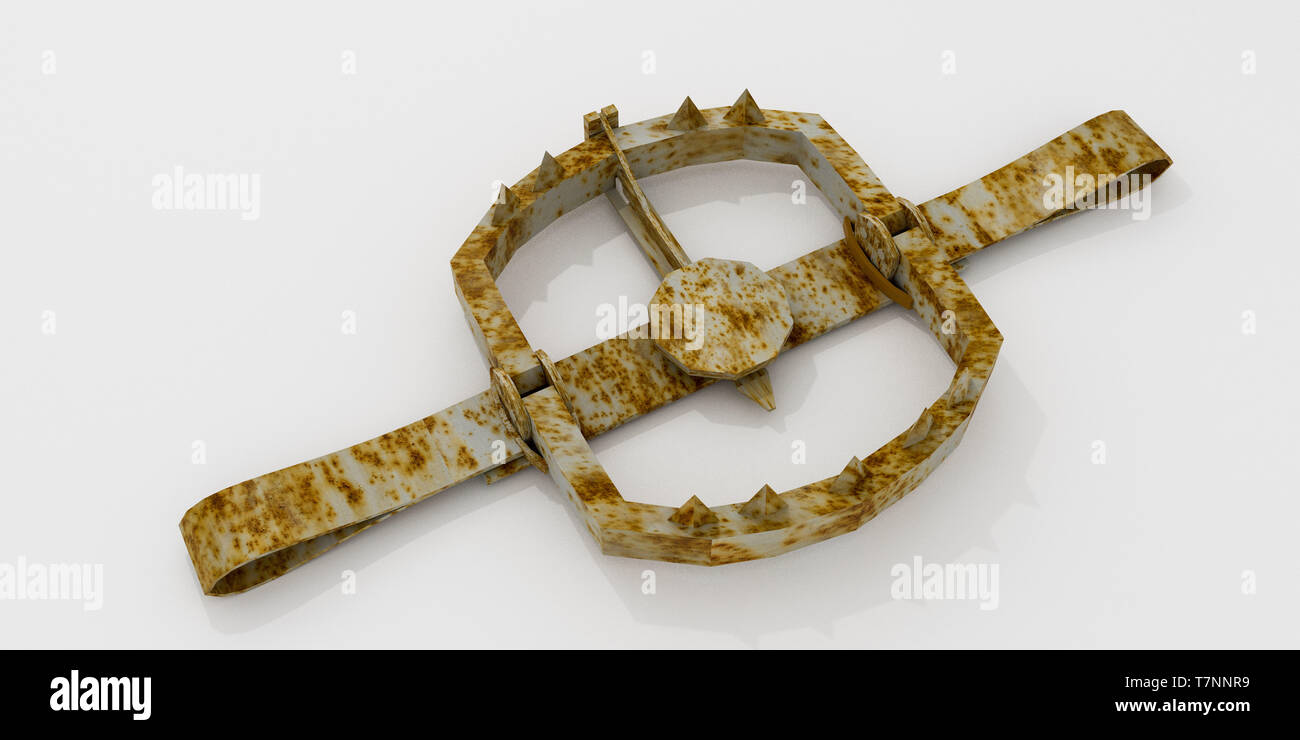Bear Trap isolated on white background 3d illustration Stock Photo - Alamy