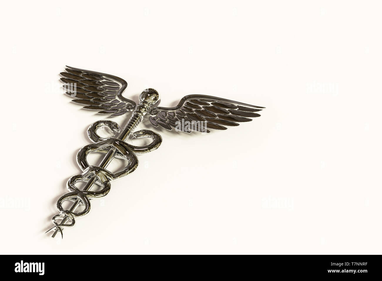 caduceus isolated on white background 3d illustration Stock Photo - Alamy