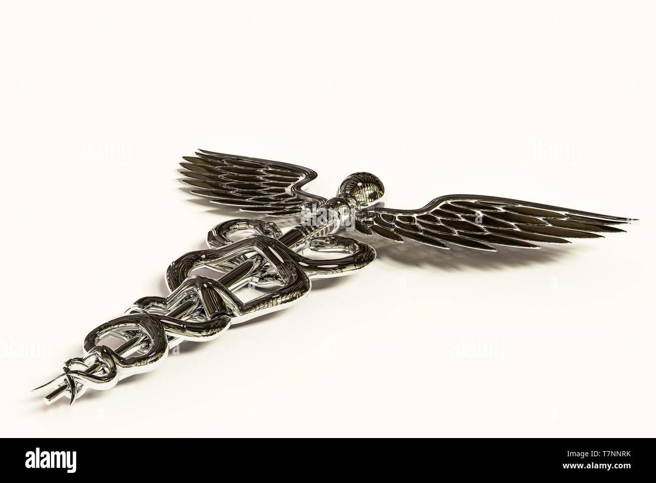 caduceus isolated on white background 3d illustration Stock Photo - Alamy