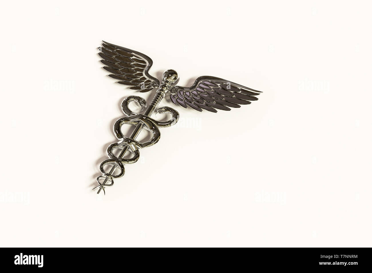 caduceus isolated on white background 3d illustration Stock Photo - Alamy