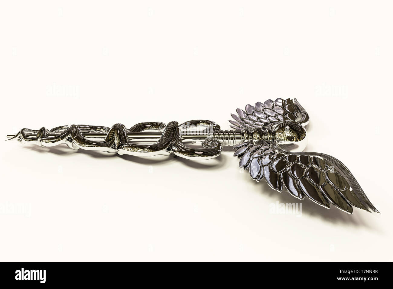 caduceus isolated on white background 3d illustration Stock Photo - Alamy