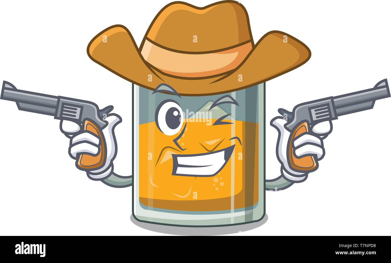 Cowboy whiskey the in a cartoon glass Stock Vector Image & Art - Alamy