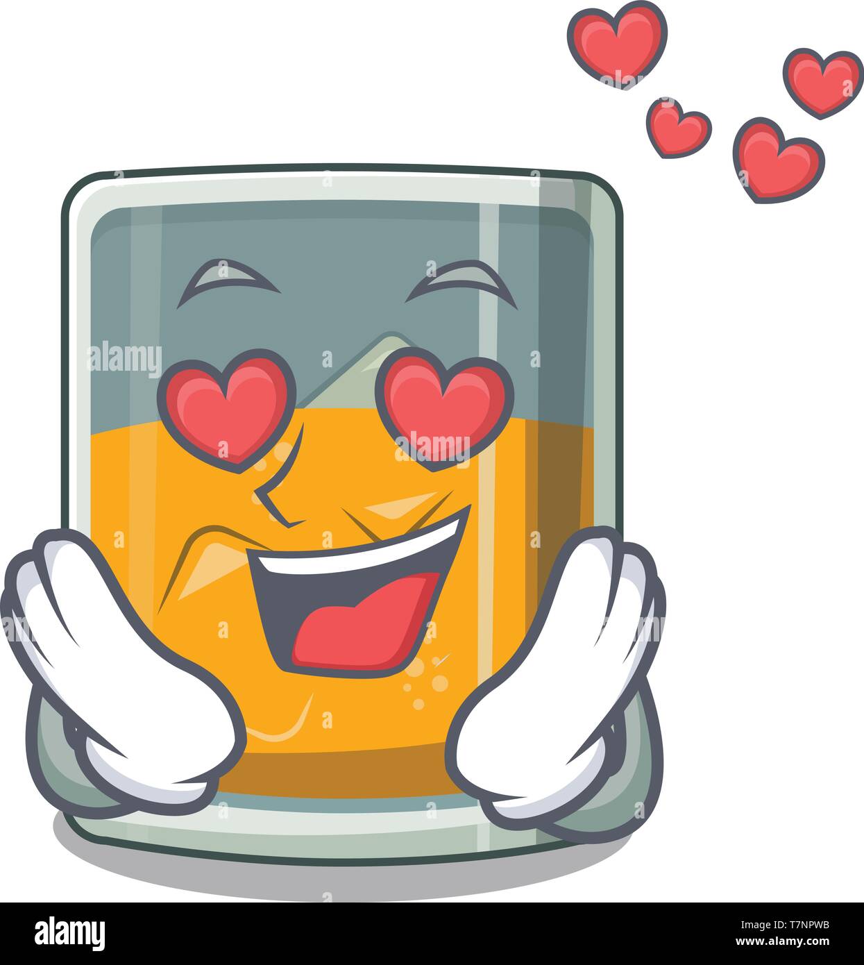 In love glass of cartoon whiskey above table Stock Vector Image & Art ...