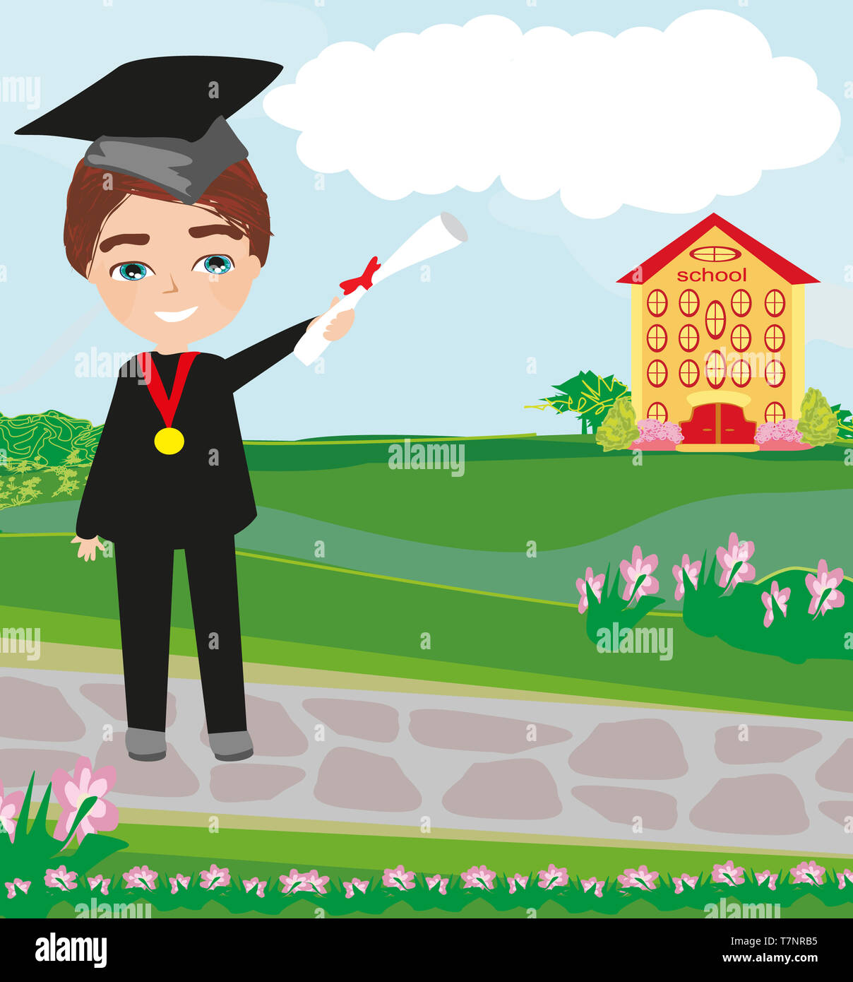 School-College Graduation - Boy Stock Photo - Alamy