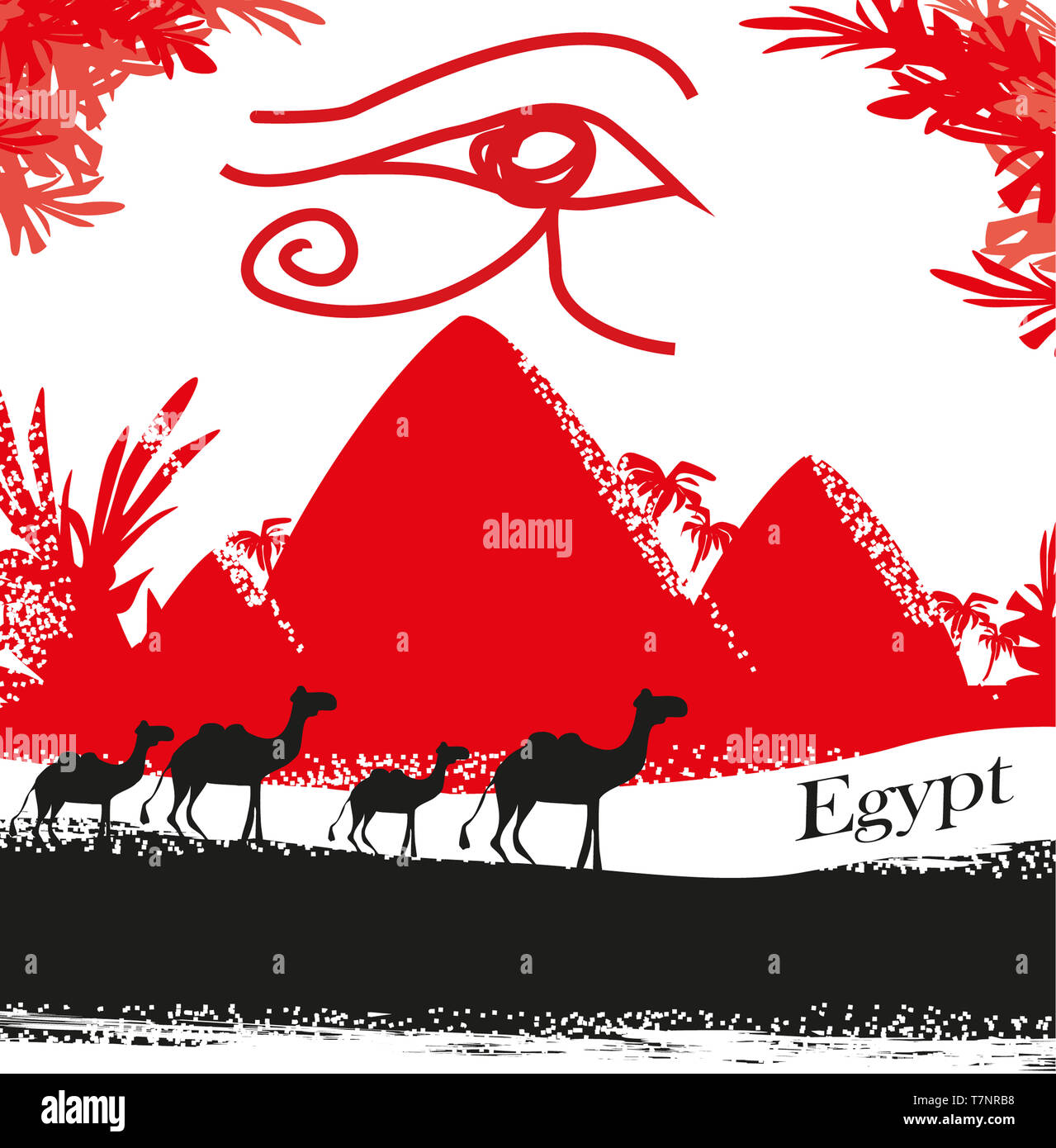 Egypt symbols and Pyramids Stock Photo - Alamy
