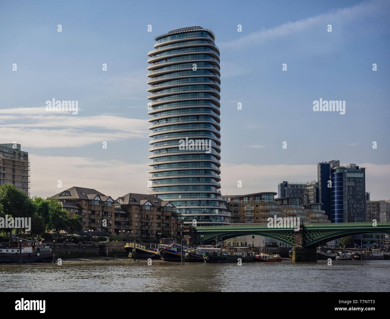 LONDON, UK - JULY 04, 2018: Lombard Wharf Apartment Tower Building seen ...