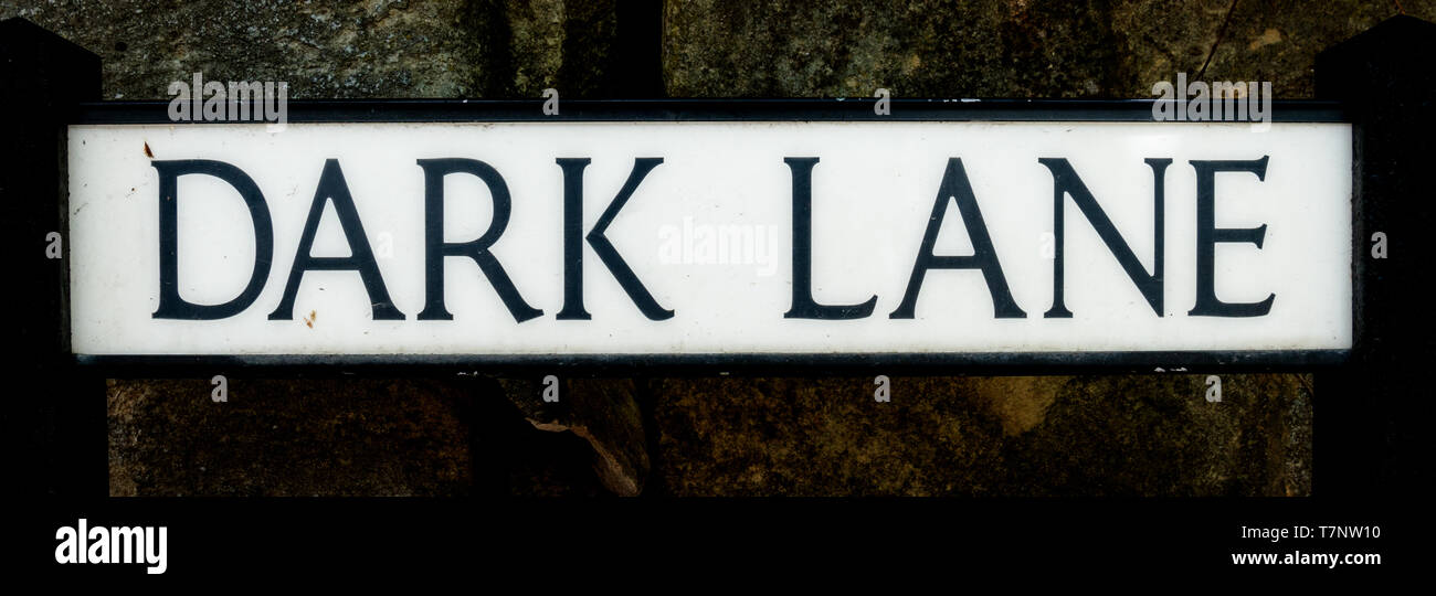 Dark Lane street sign Stock Photo - Alamy