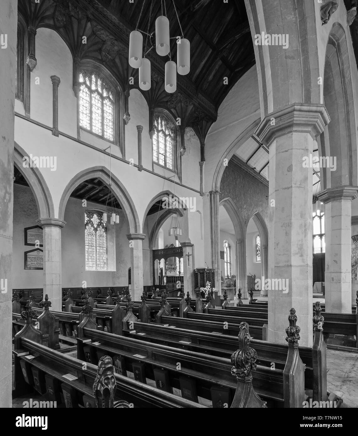 The church of St Michael in Framlingham, Suffolk, with stained glass by ...