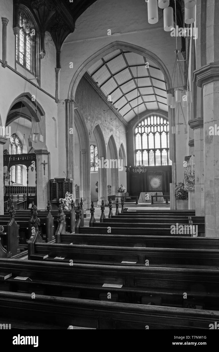 The church of St Michael in Framlingham, Suffolk, with stained glass by ...