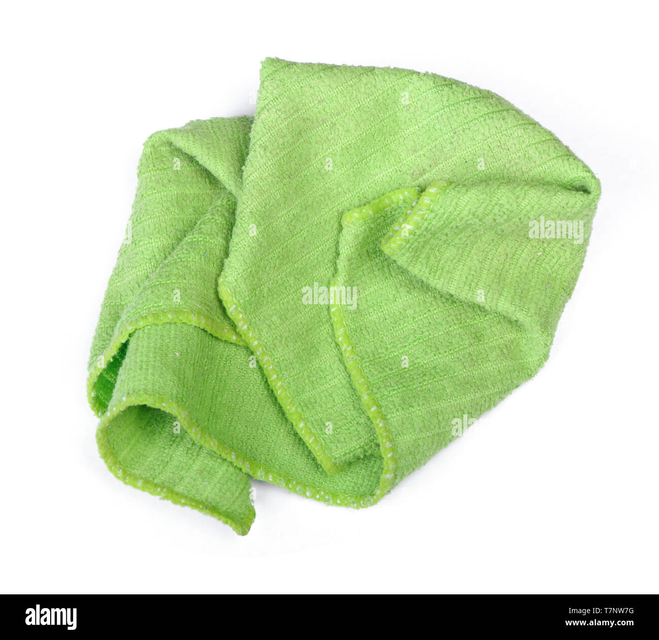 Crumpled green rag isolated on white background Stock Photo - Alamy