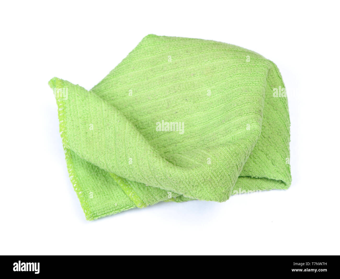 Crumpled green rag isolated on white background Stock Photo - Alamy