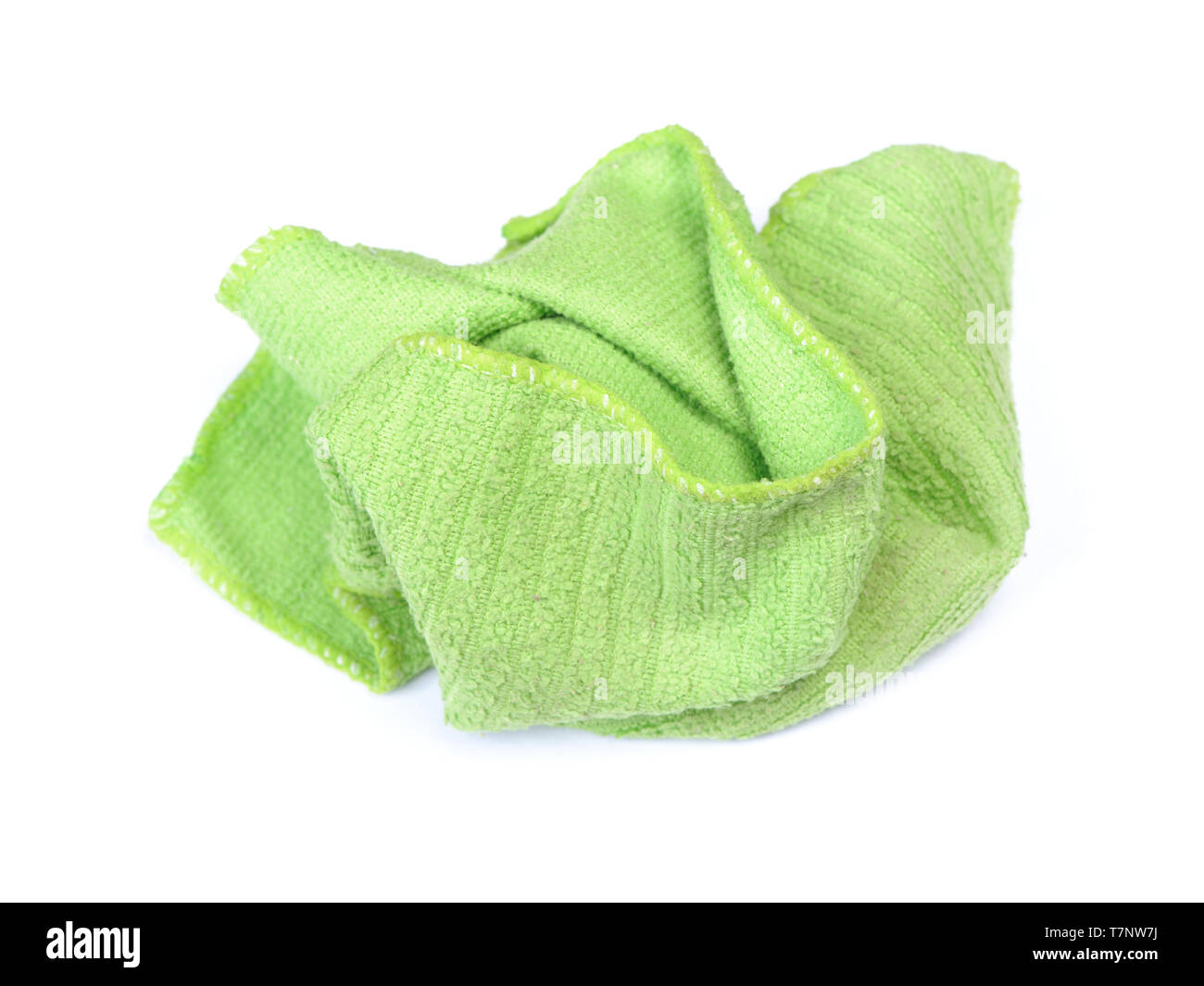 Crumpled green rag isolated on white background Stock Photo - Alamy