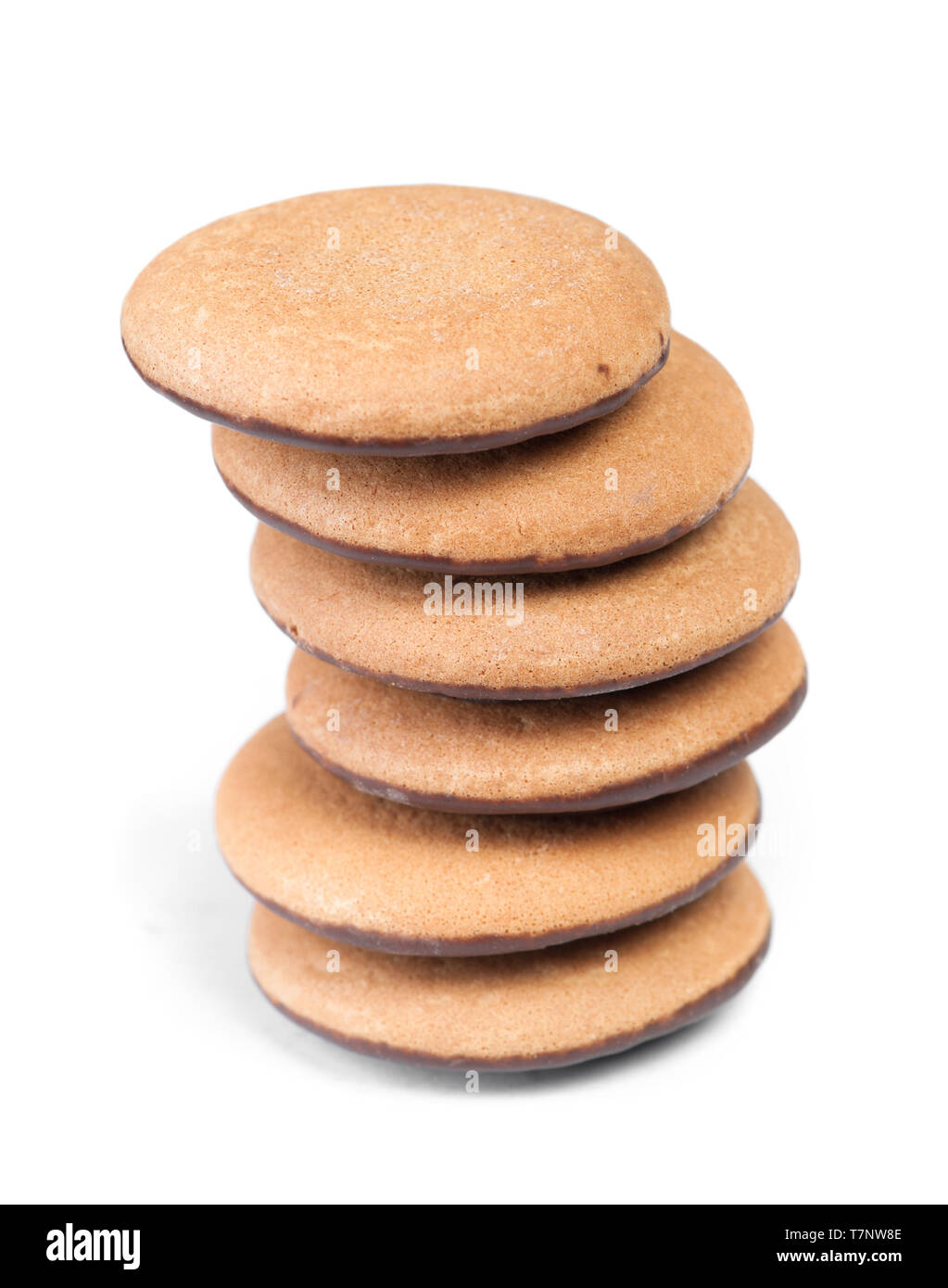 Group of round biscuit cookies isolated on white background Stock Photo ...