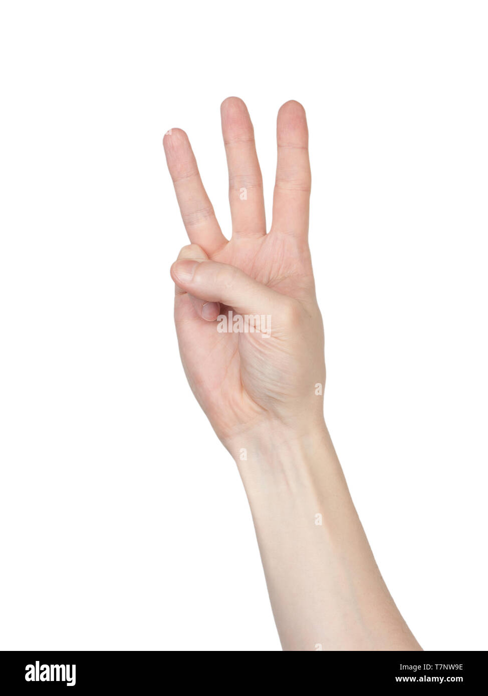 Male hand finger number isolated on white background Stock Photo - Alamy