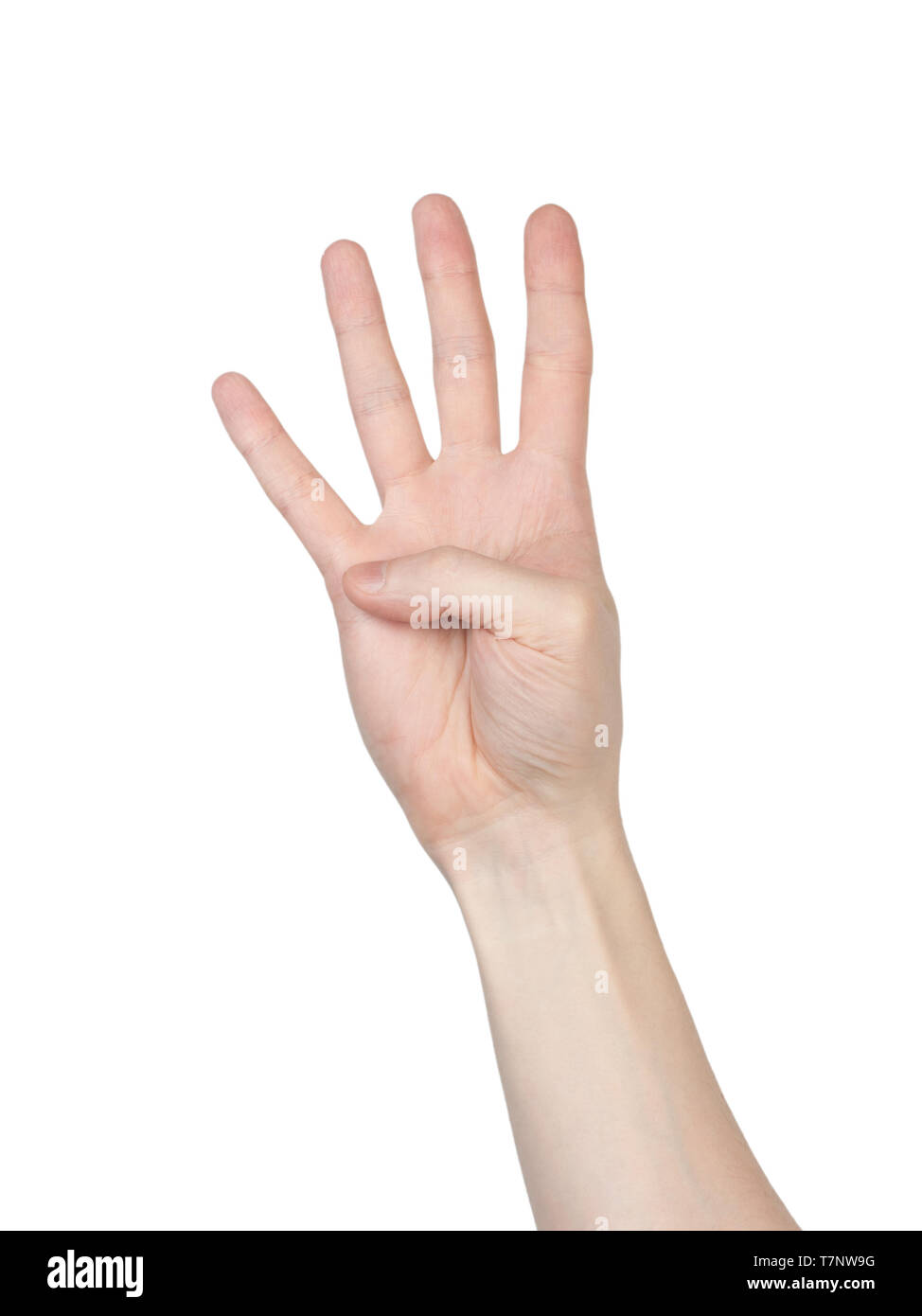Male hand finger number isolated on white background Stock Photo - Alamy