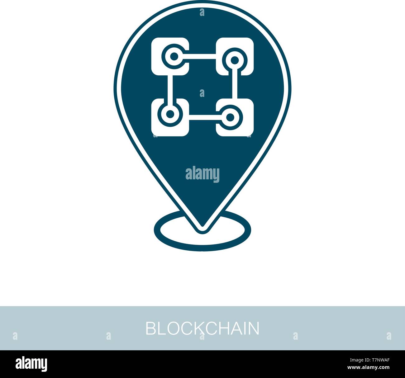 Blockchain vector pin map icon. Map pointer. Map markers. Vector design ...