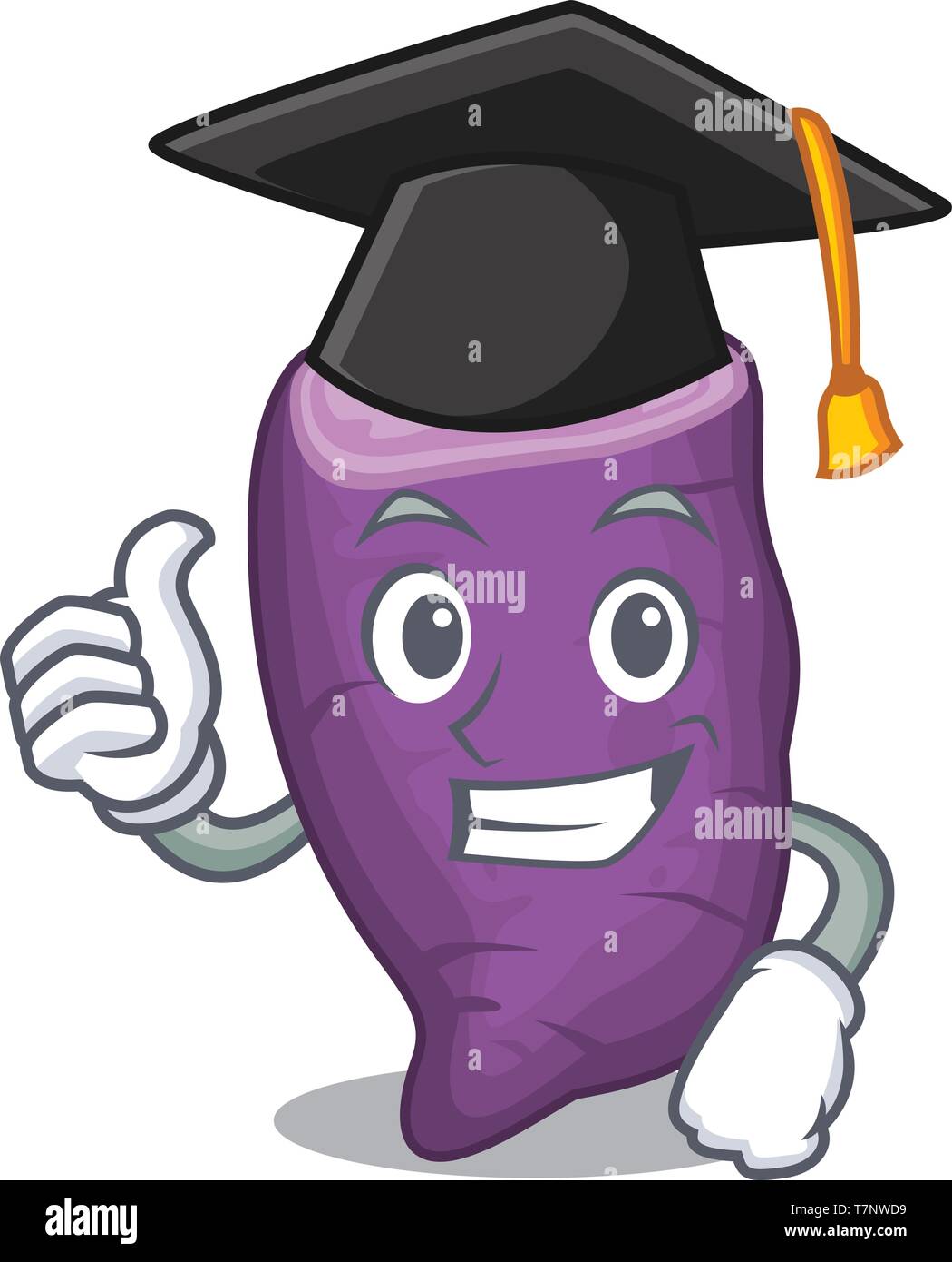 Graduation purple sweet purple in cartoon shape Stock Vector Image ...