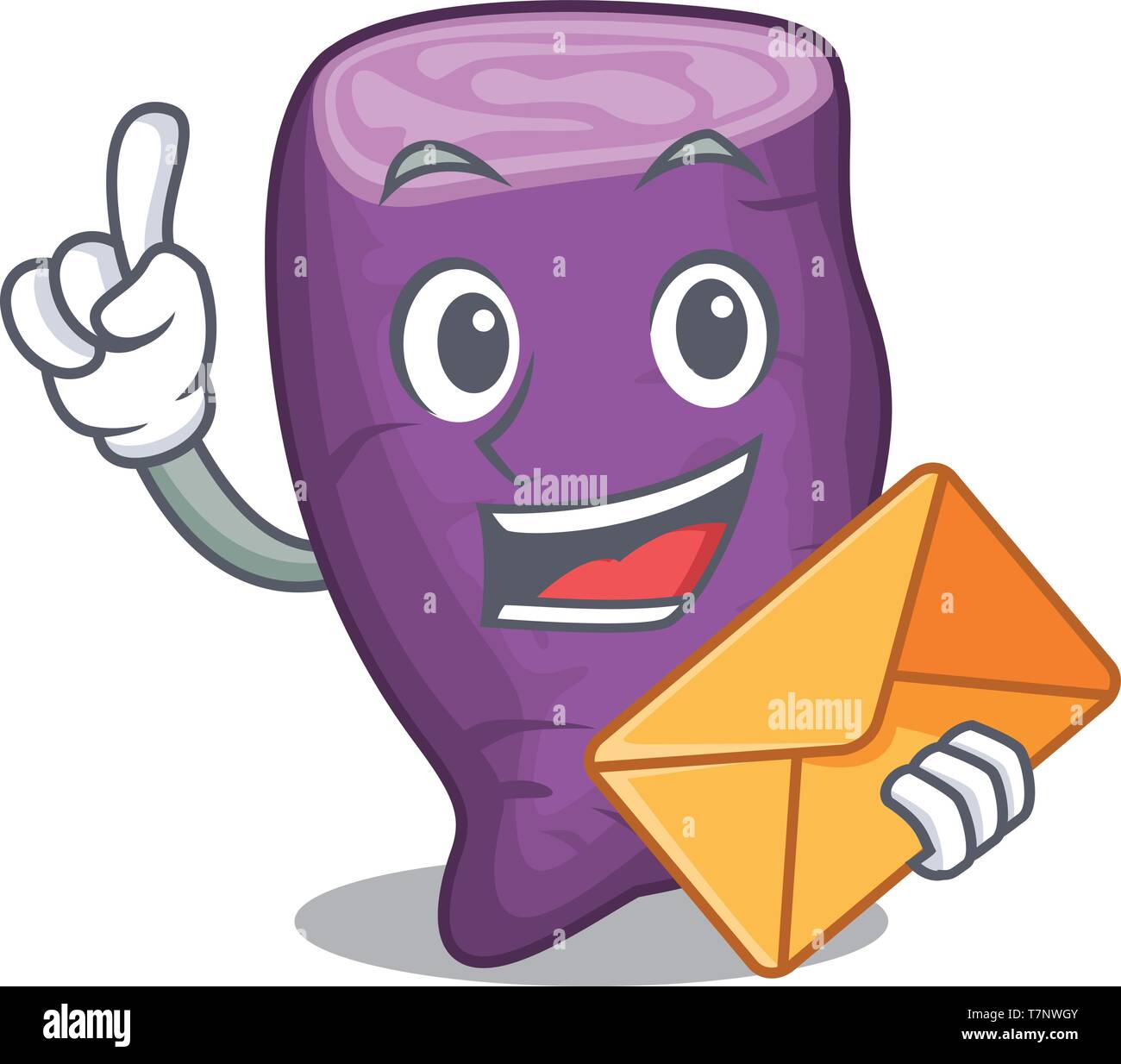 With envelope purple sweet purple in cartoon shape Stock Vector Image ...