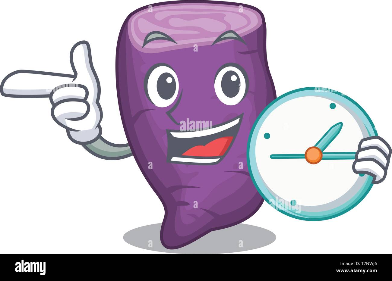 With clock purple sweet purple in cartoon shape Stock Vector Image ...