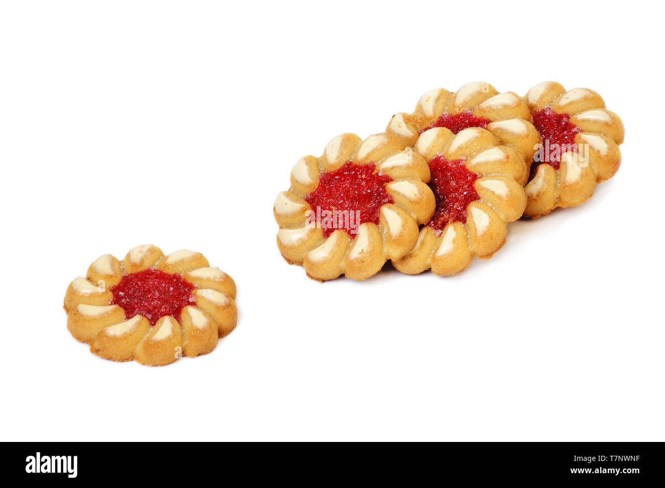 Group of sweet tasty cookies isolated on white background Stock Photo ...